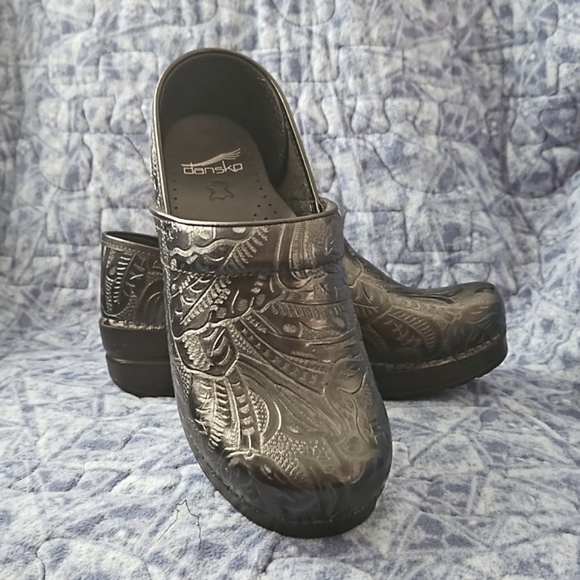 Dansko | Shoes | Dansko Black Tooled Leather Clogs | Poshmark